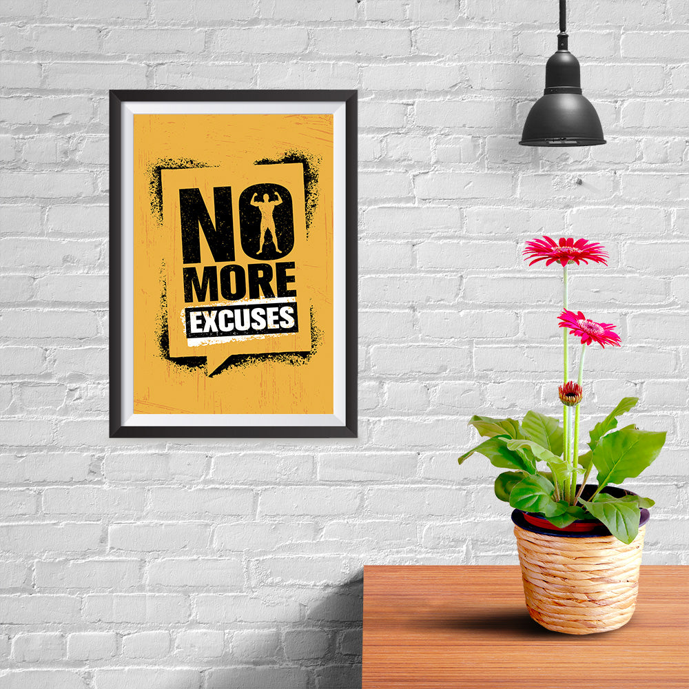 No More Excuses - GYM & Fitness Motivation Poster – EzPosterPrints