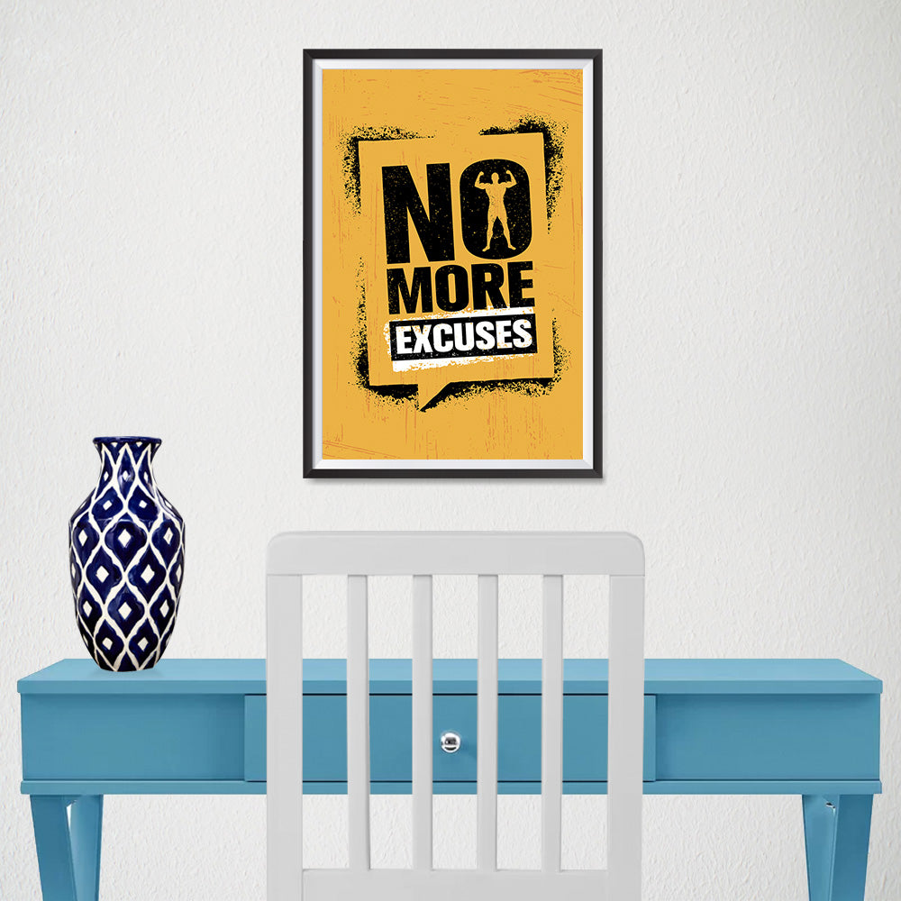 No More Excuses - GYM & Fitness Motivation Poster – EzPosterPrints