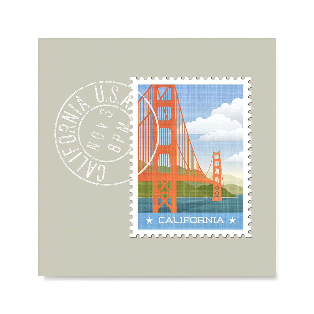 CALIFORNIA, Retro USA State Stamp Posters Collection | EzPosterPrints.com