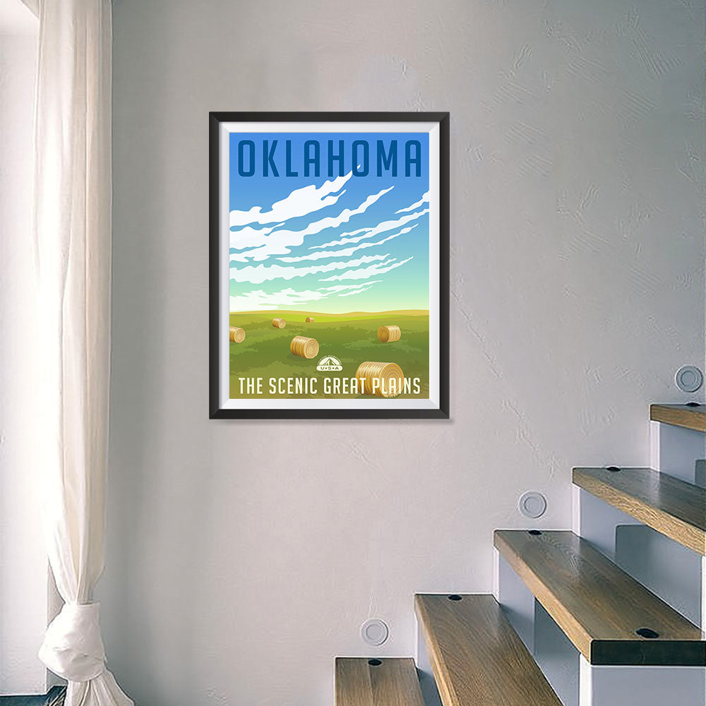 OKLAHOMA Retro Travel Poster - EzPosterPrints.com