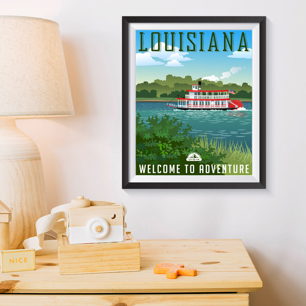 LOUISIANA, Retro Travel Poster Series – EzPosterPrints