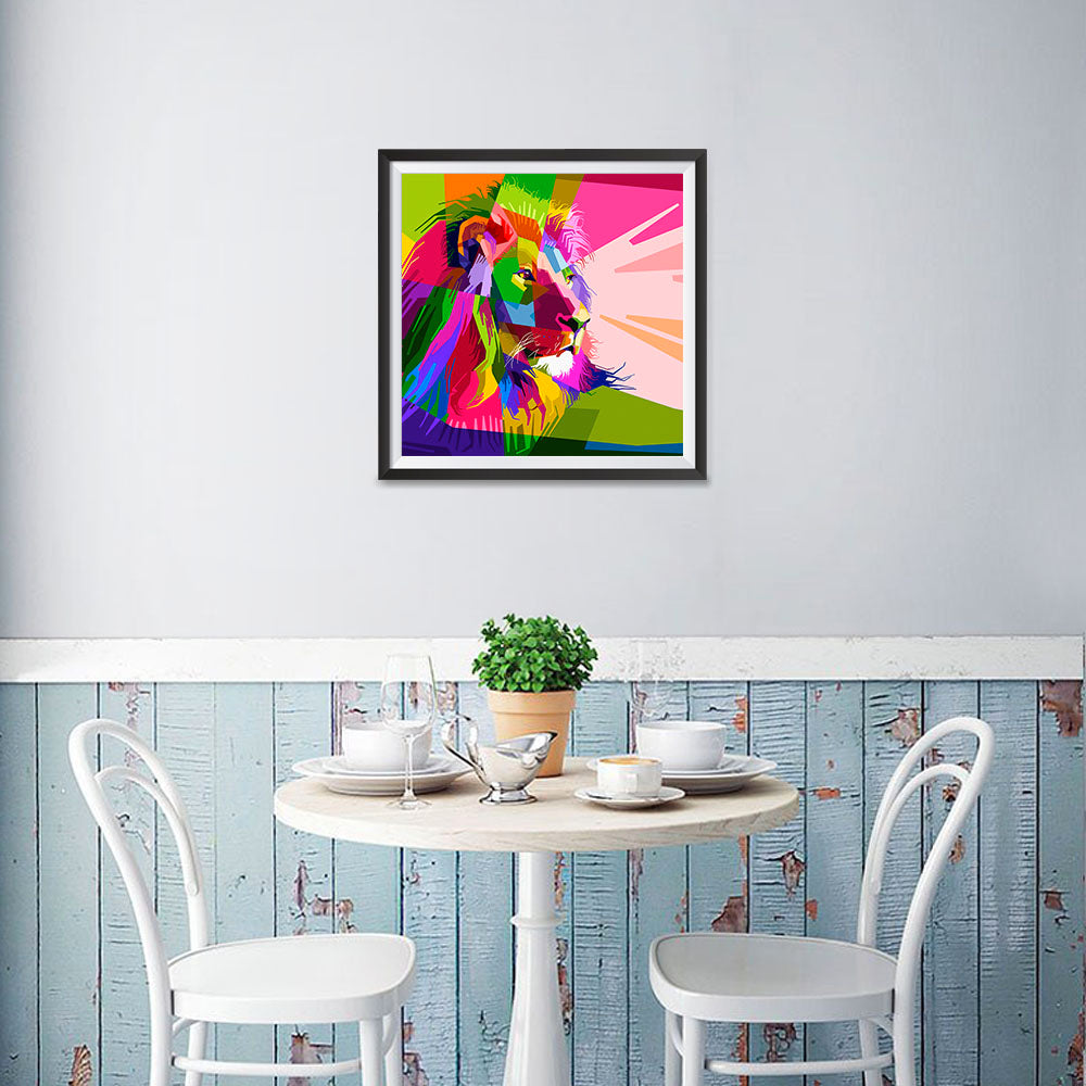 Lion, Cubism Pop Art Design Colorful Animals – EzPosterPrints