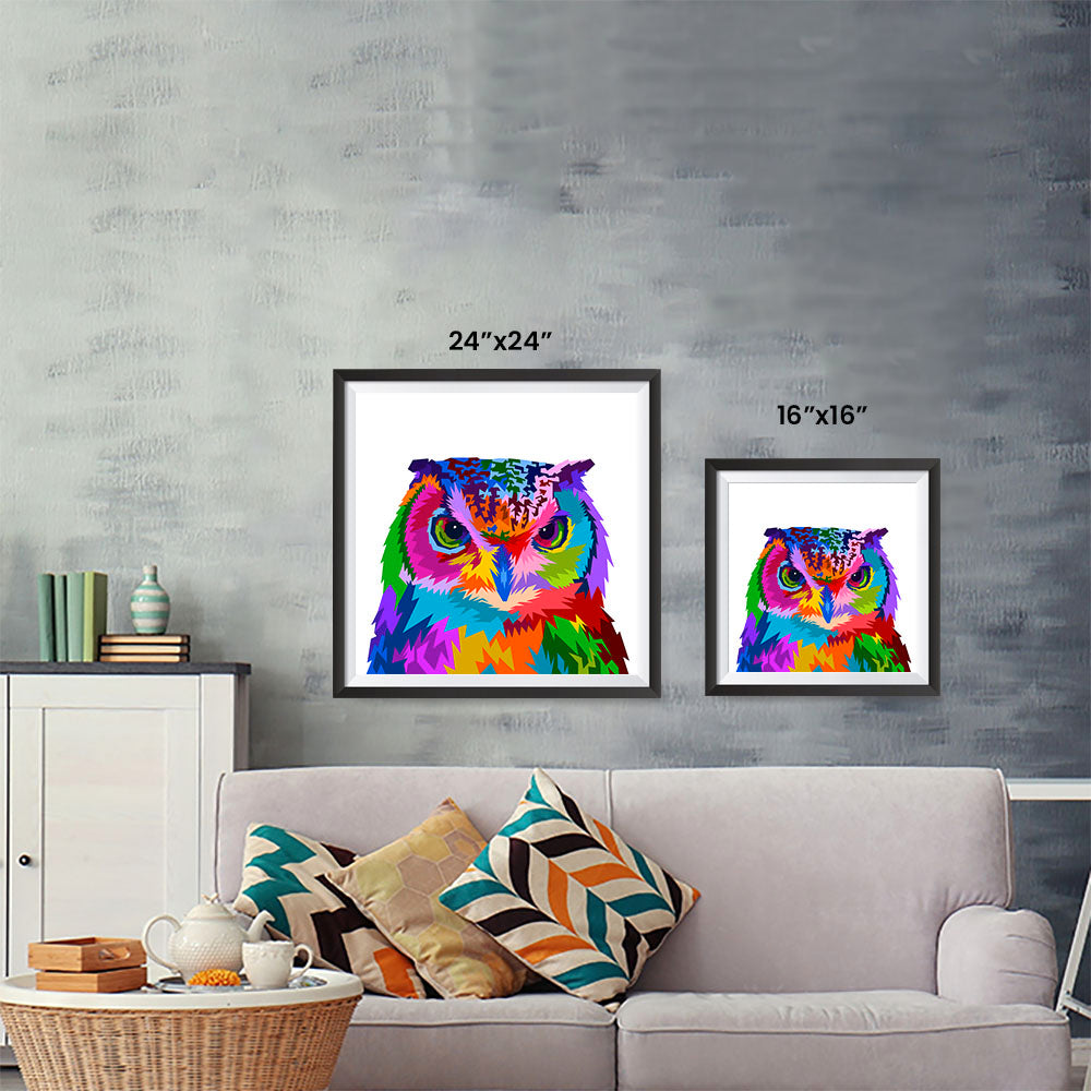 Owl, Cubism Pop Art Design Colorful Animals – EzPosterPrints