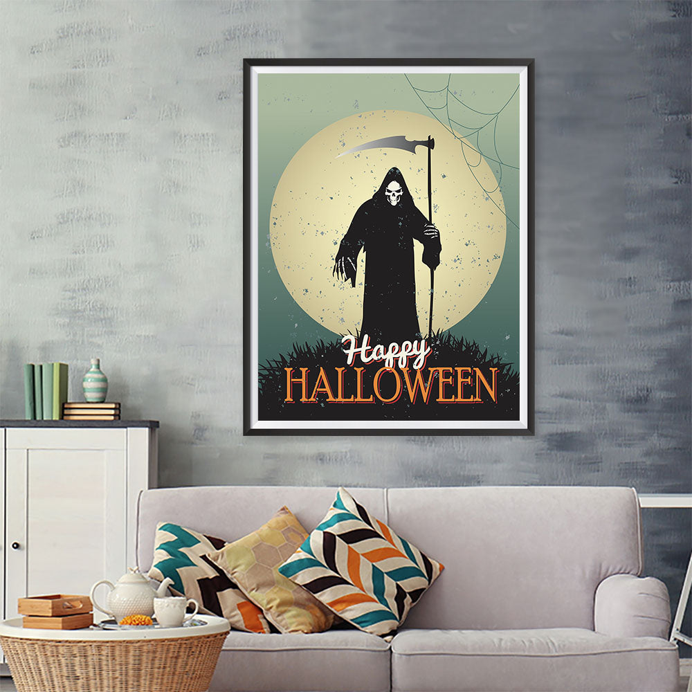 The Grunge Gothic Reaper Retro Travel Poster - EzPosterPrints.com
