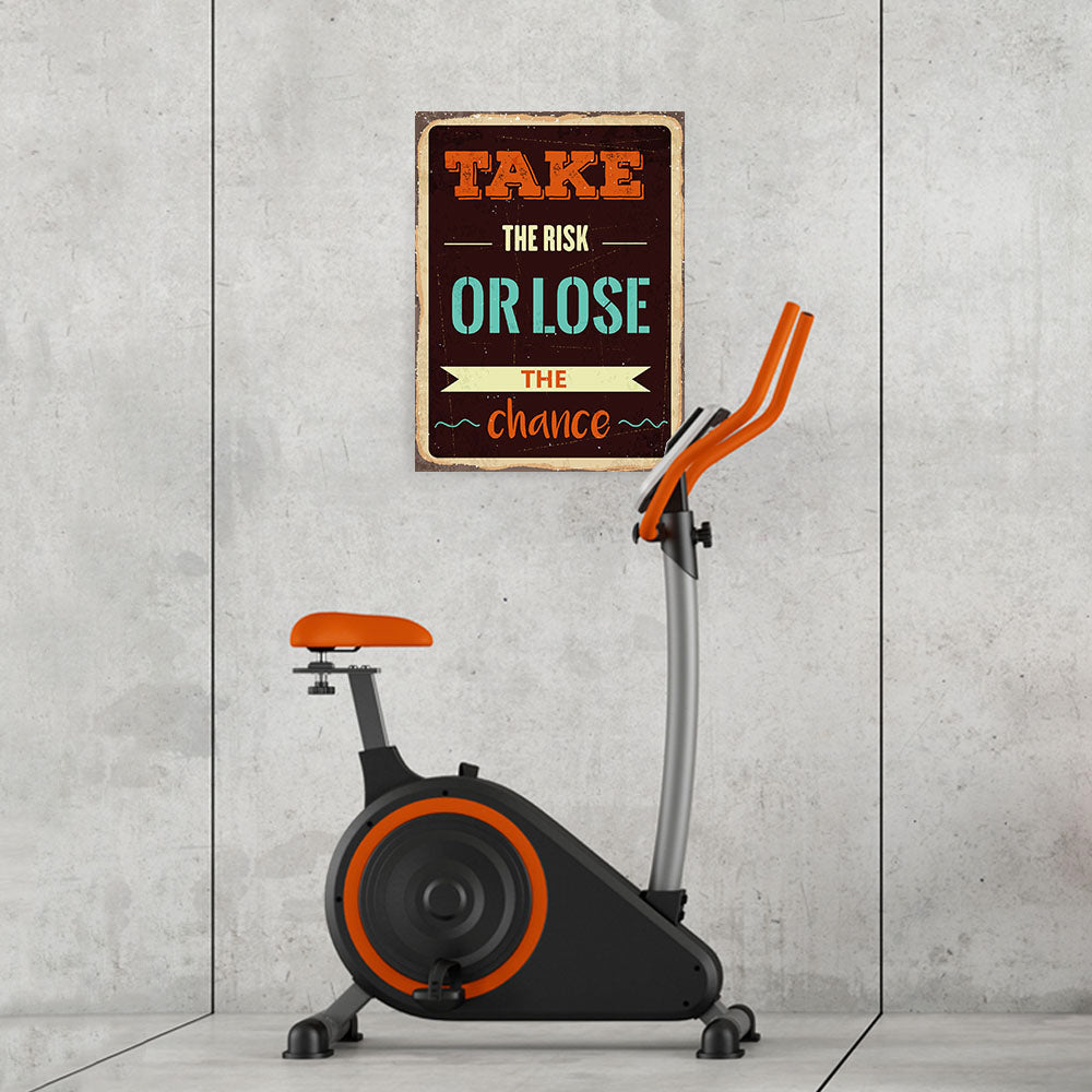 Take Risk, Retro Metal Design Signs Posters – EzPosterPrints