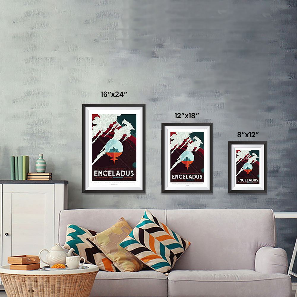 NASA Space Tourism Posters Reproduction Poster of Enceladus - More Than ...