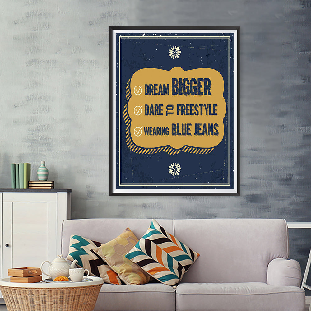 Wearing Blue Jeans, Retro Quotes Posters – EzPosterPrints