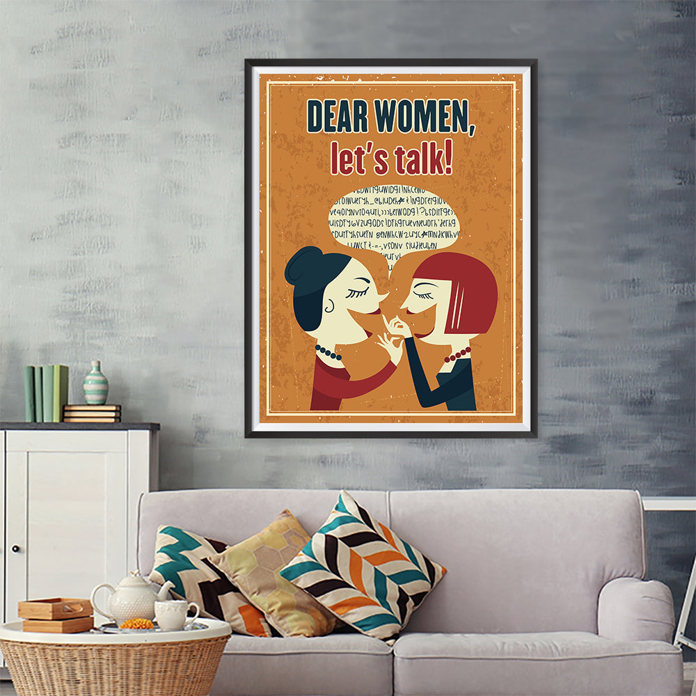Dear Women, Let's Talk, Retro Quotes Posters – EzPosterPrints