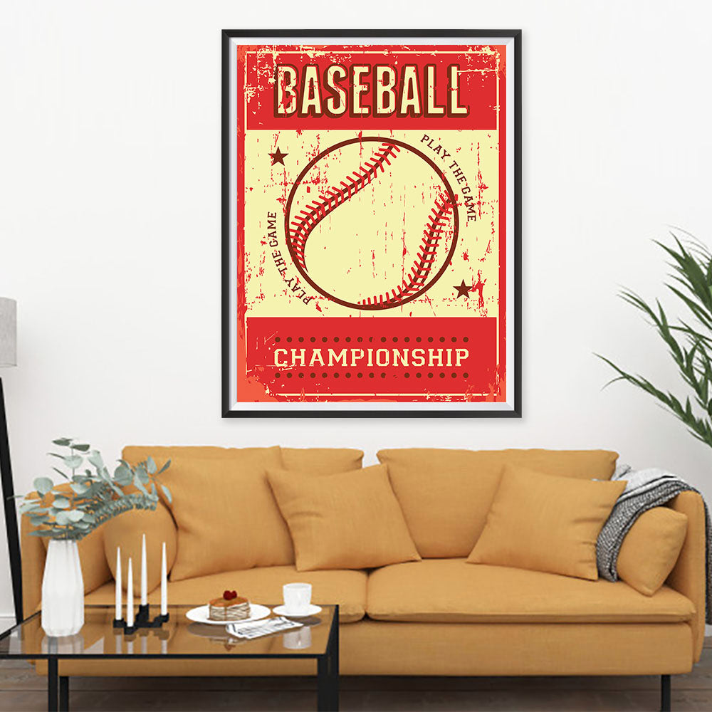 Ball Red, Retro Sports Series BASEBALL Posters – EzPosterPrints