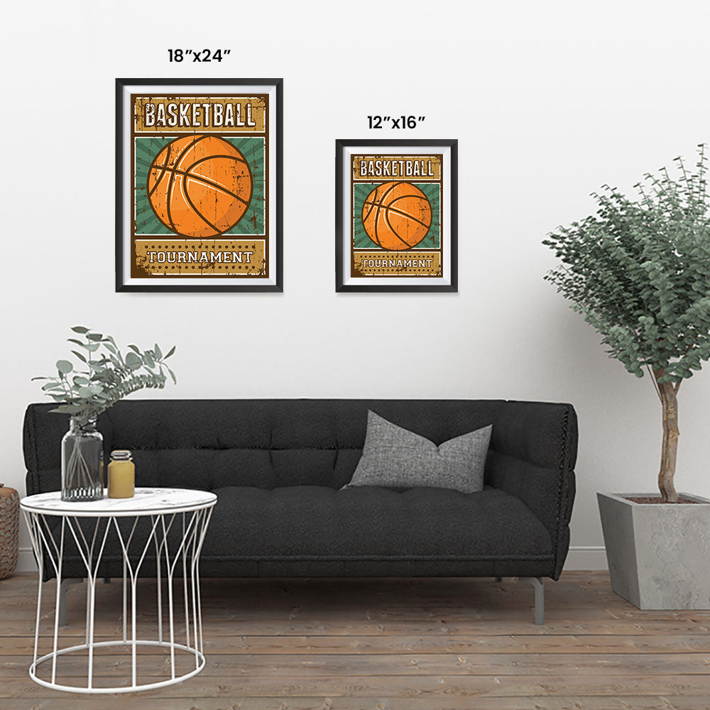 Ball Green, Retro Sports Series BASKETBALL Posters – EzPosterPrints