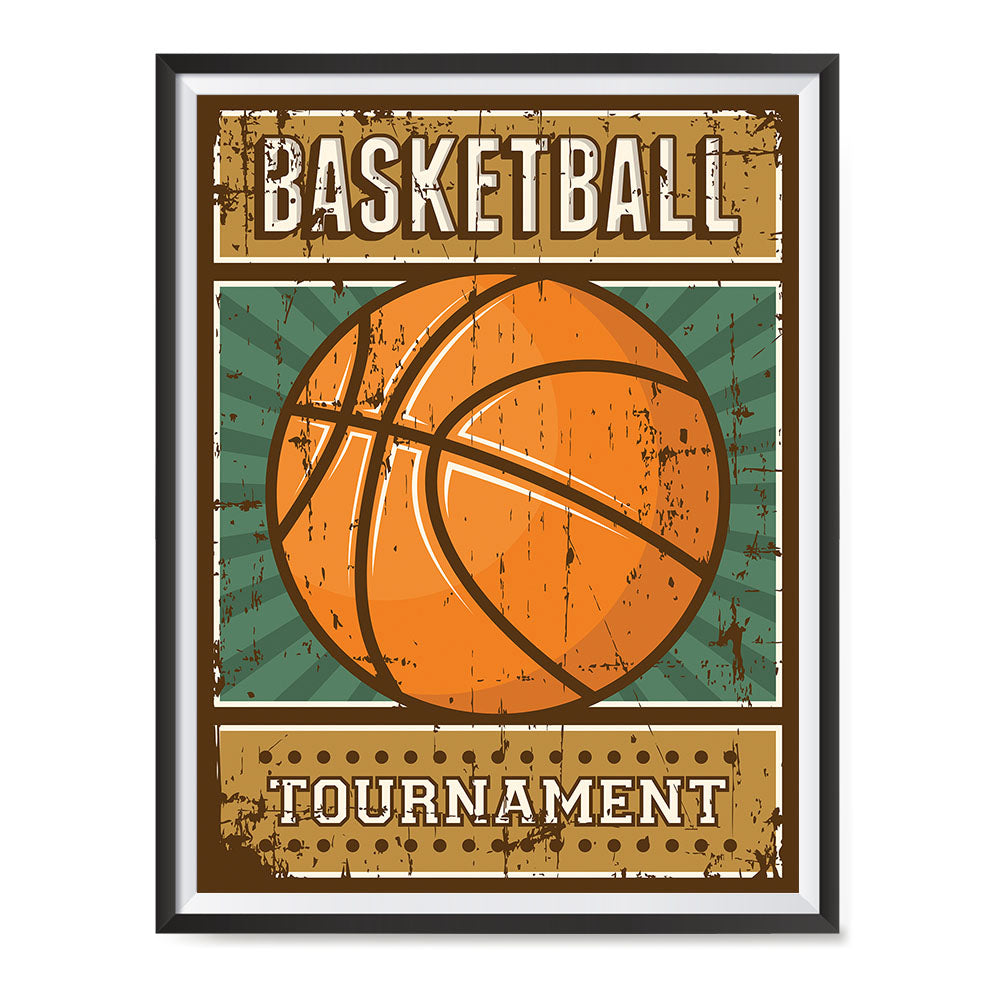 Ball Green, Retro Sports Series BASKETBALL Posters – EzPosterPrints