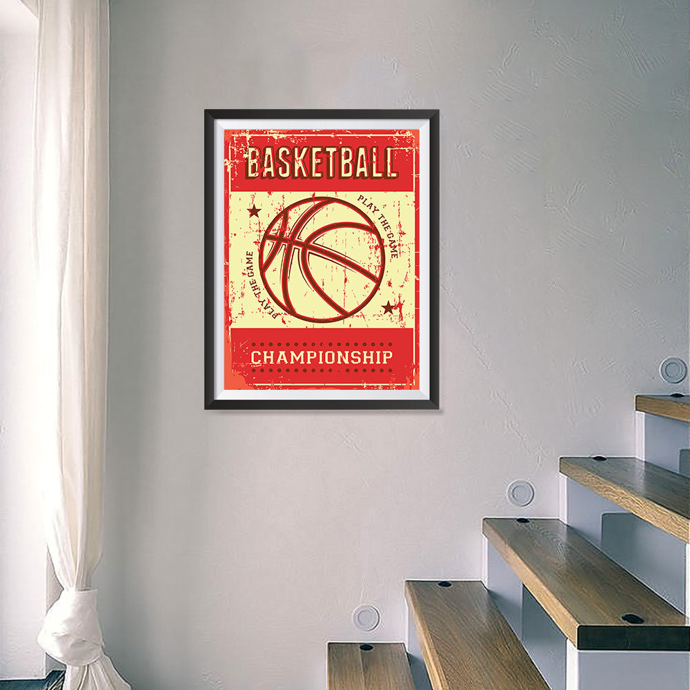 Ball Red, Retro Sports Series BASKETBALL Posters – EzPosterPrints