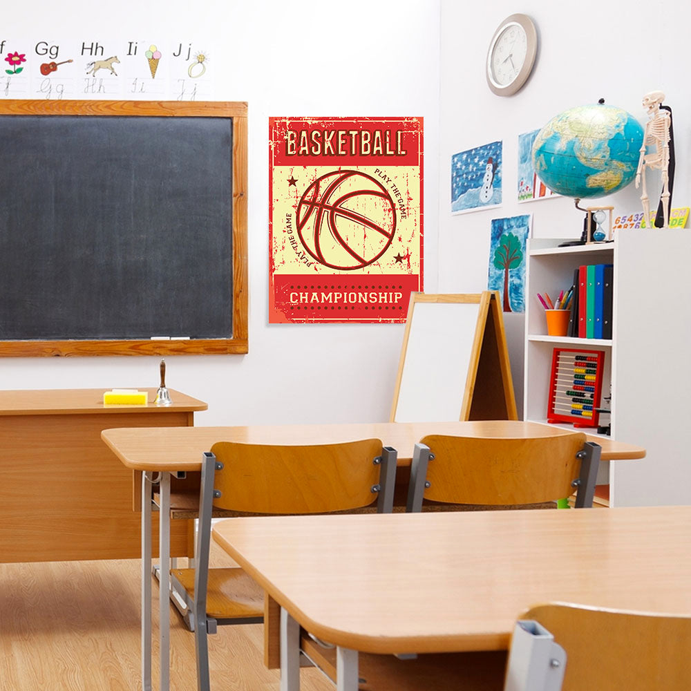 Ball Red, Retro Sports Series BASKETBALL Posters – EzPosterPrints