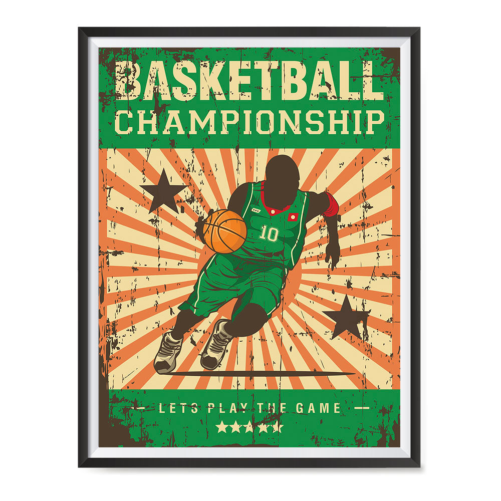 Player Green, Retro Sports Series BASKETBALL Posters – EzPosterPrints