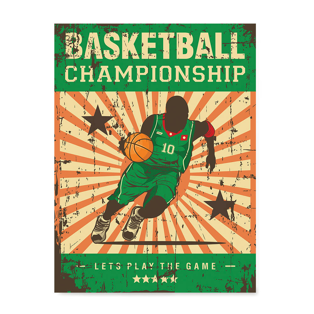 Player Green, Retro Sports Series BASKETBALL Posters – EzPosterPrints