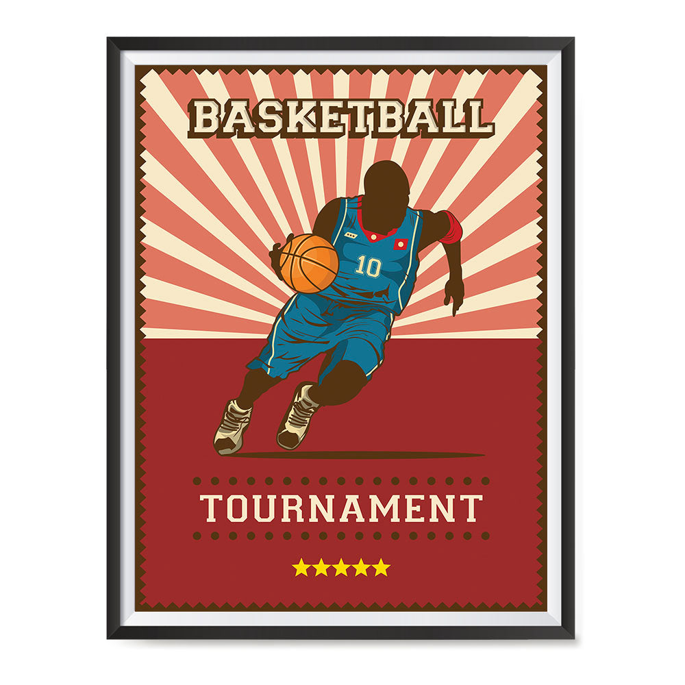 Player Red, Retro Sports Series BASKETBALL Posters – EzPosterPrints