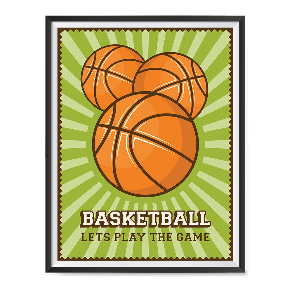 Three Balls, Retro Sports Series BASKETBALL Posters – EzPosterPrints