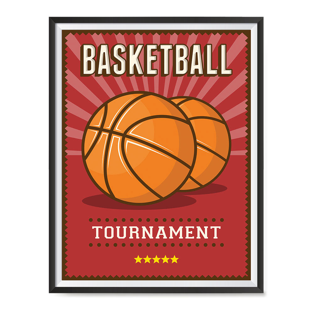 Two Balls, Retro Sports Series BASKETBALL Posters – EzPosterPrints