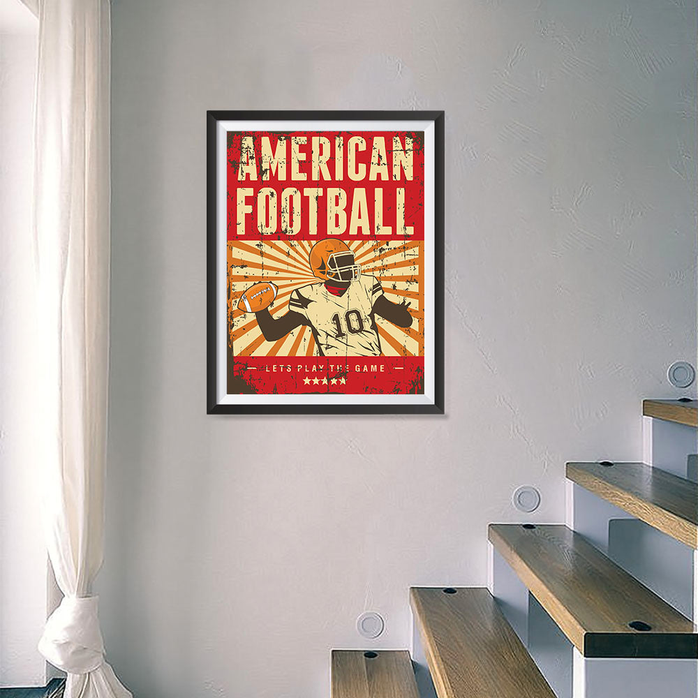 Player Red, Retro Sports Series FOOTBALL Posters – EzPosterPrints