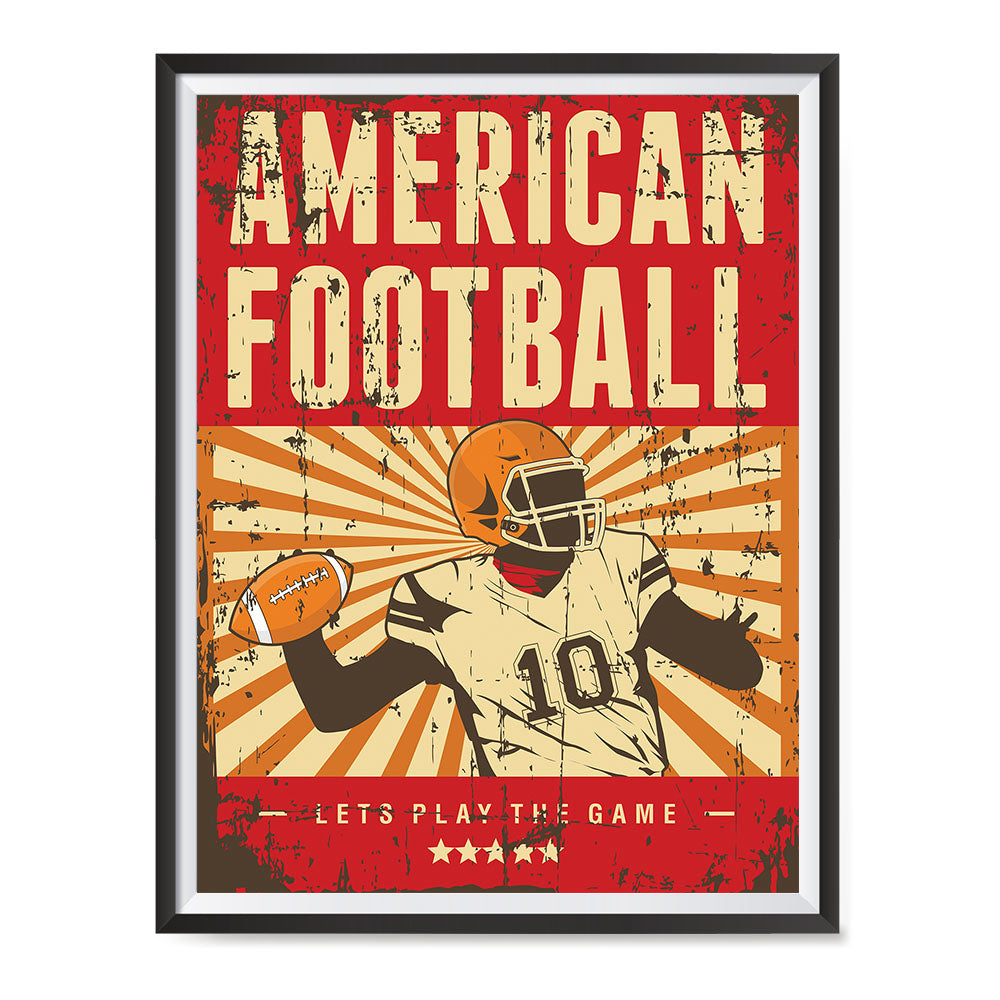 Player Red, Retro Sports Series FOOTBALL Posters – EzPosterPrints
