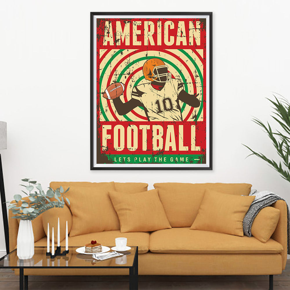 Player Red Green, Retro Sports Series FOOTBALL Posters – EzPosterPrints