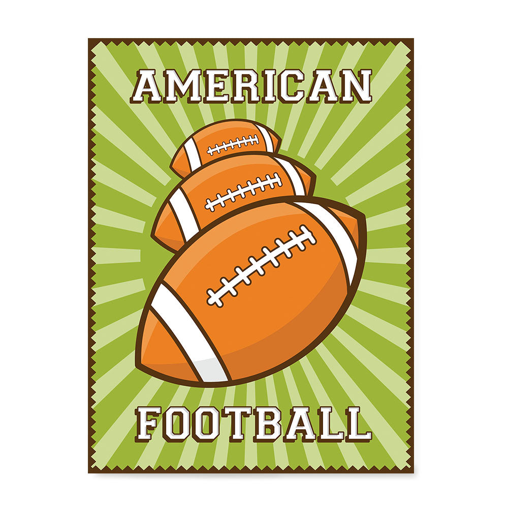 Three Balls, Retro Sports Series FOOTBALL Posters – EzPosterPrints