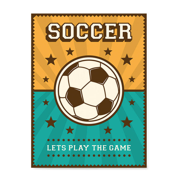 Ball Green Yellow, Retro Sports Series SOCCER Posters – EzPosterPrints