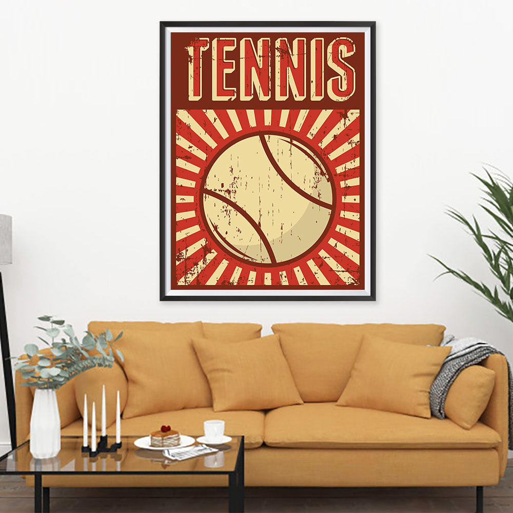 Ball Dark Red, Retro Sports Series TENNIS Posters – EzPosterPrints