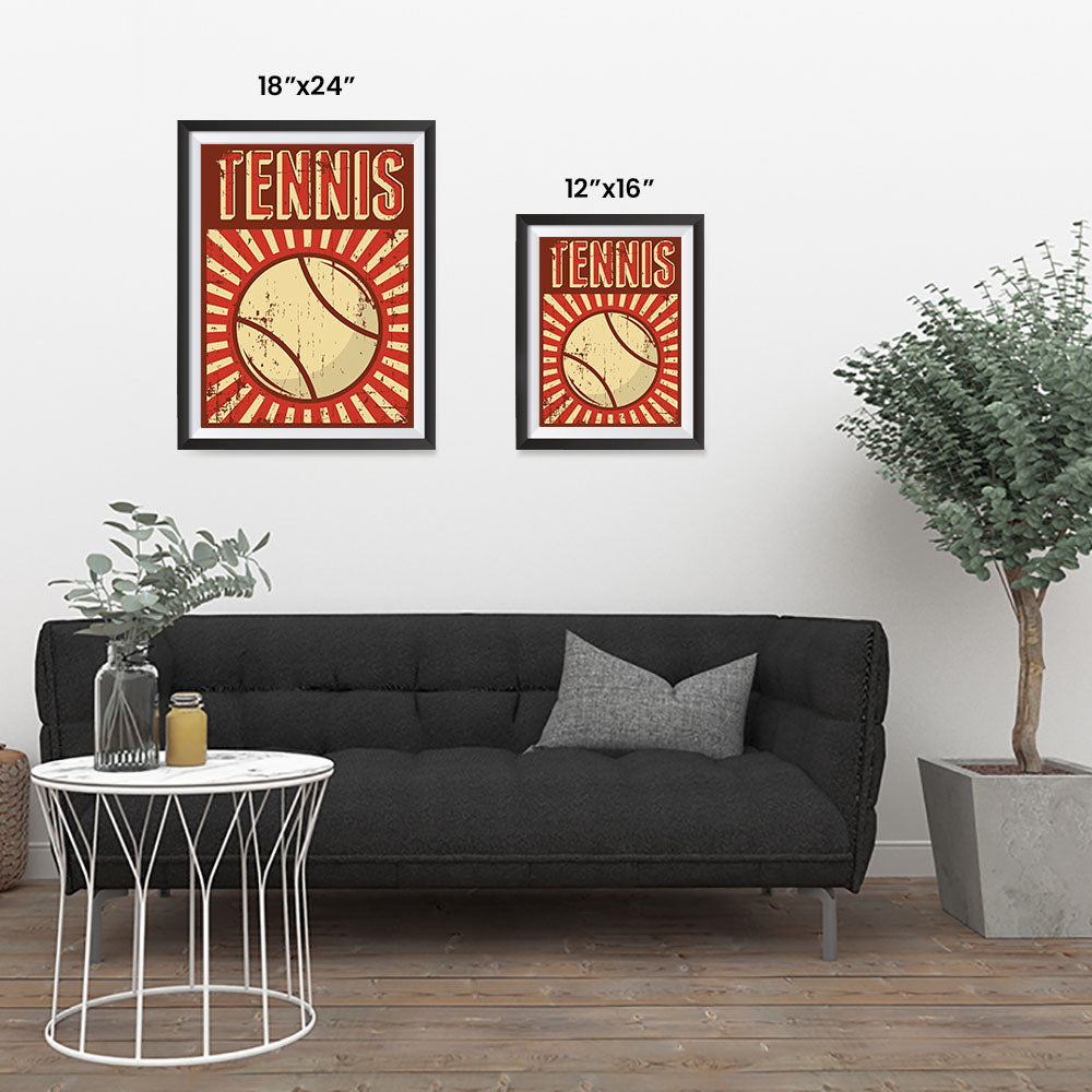 Ball Dark Red, Retro Sports Series TENNIS Posters – EzPosterPrints