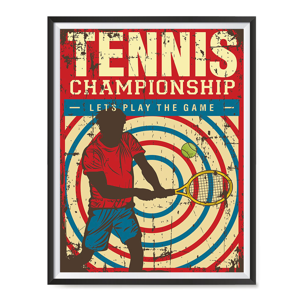 Player Blue Red, Retro Sports Series TENNIS Posters – EzPosterPrints