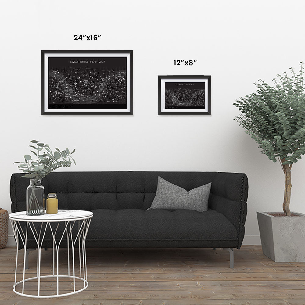Equatorial Star Map - Black Poster – EzPosterPrints