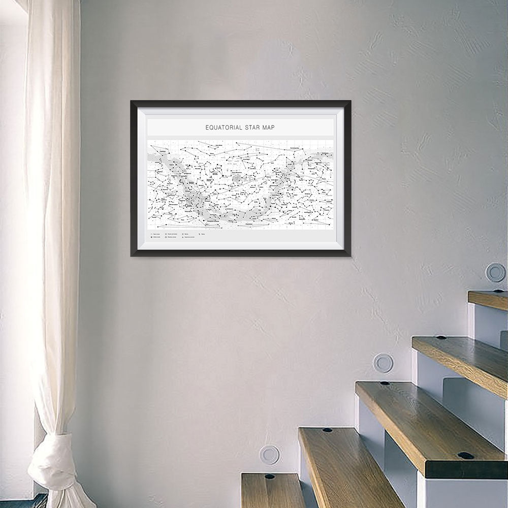 Equatorial Star Map - White Poster – EzPosterPrints