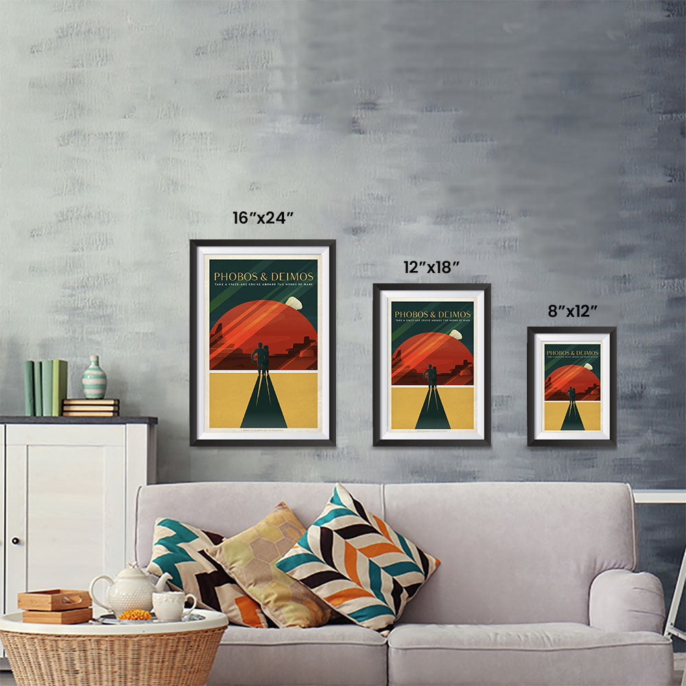 SpaceX Space Travel Posters Reproduction Poster of Phobos and Deimos ...