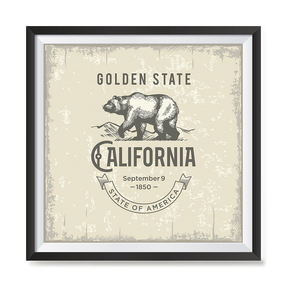 California (CA) State Icon, The US State Icons | EzPosterPrints.com