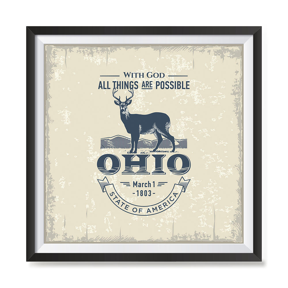 Ohio (OH) State Icon, The US State Icons | EzPosterPrints.com
