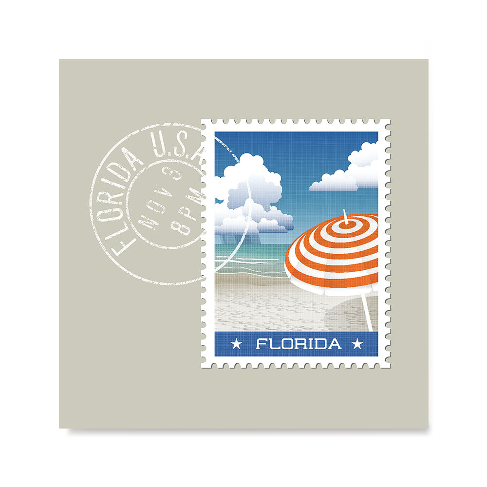 FLORIDA, Retro USA State Stamp Posters Collection | EzPosterPrints.com