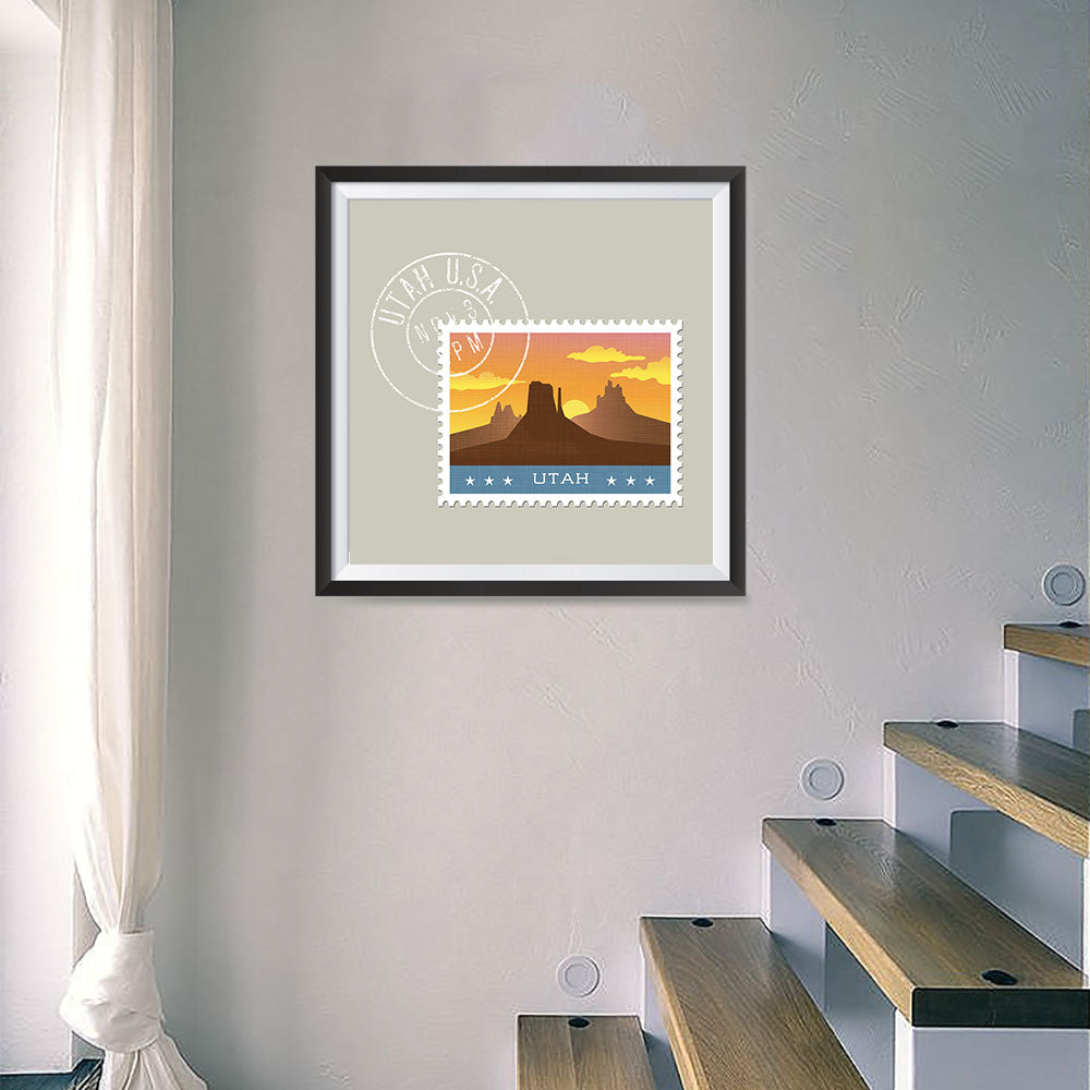 UTAH, Retro USA State Stamp Posters Collection | EzPosterPrints.com