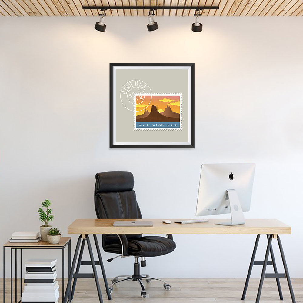 UTAH, Retro USA State Stamp Posters Collection | EzPosterPrints.com