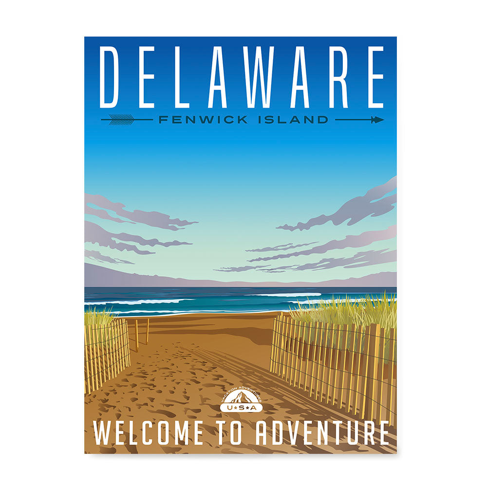 DELAWARE Retro Travel Poster - EzPosterPrints.com