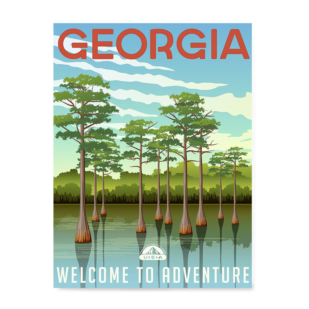 GEORGIA Retro Travel Poster - EzPosterPrints.com