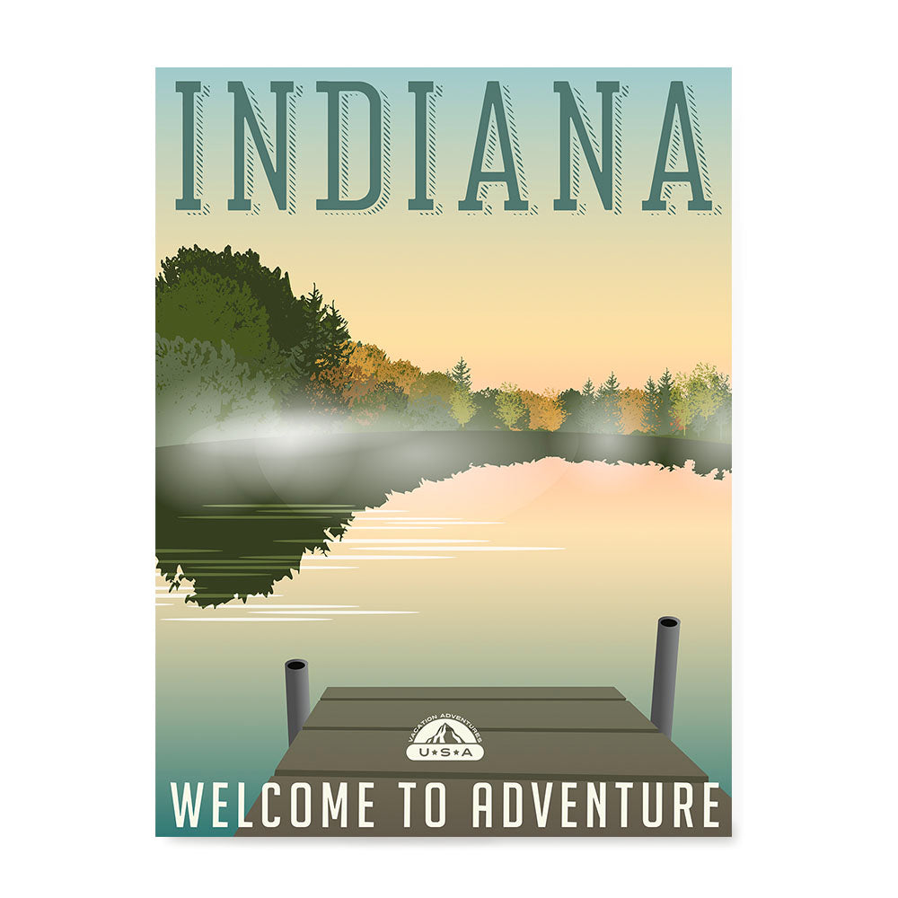 INDIANA Retro Travel Poster - EzPosterPrints.com