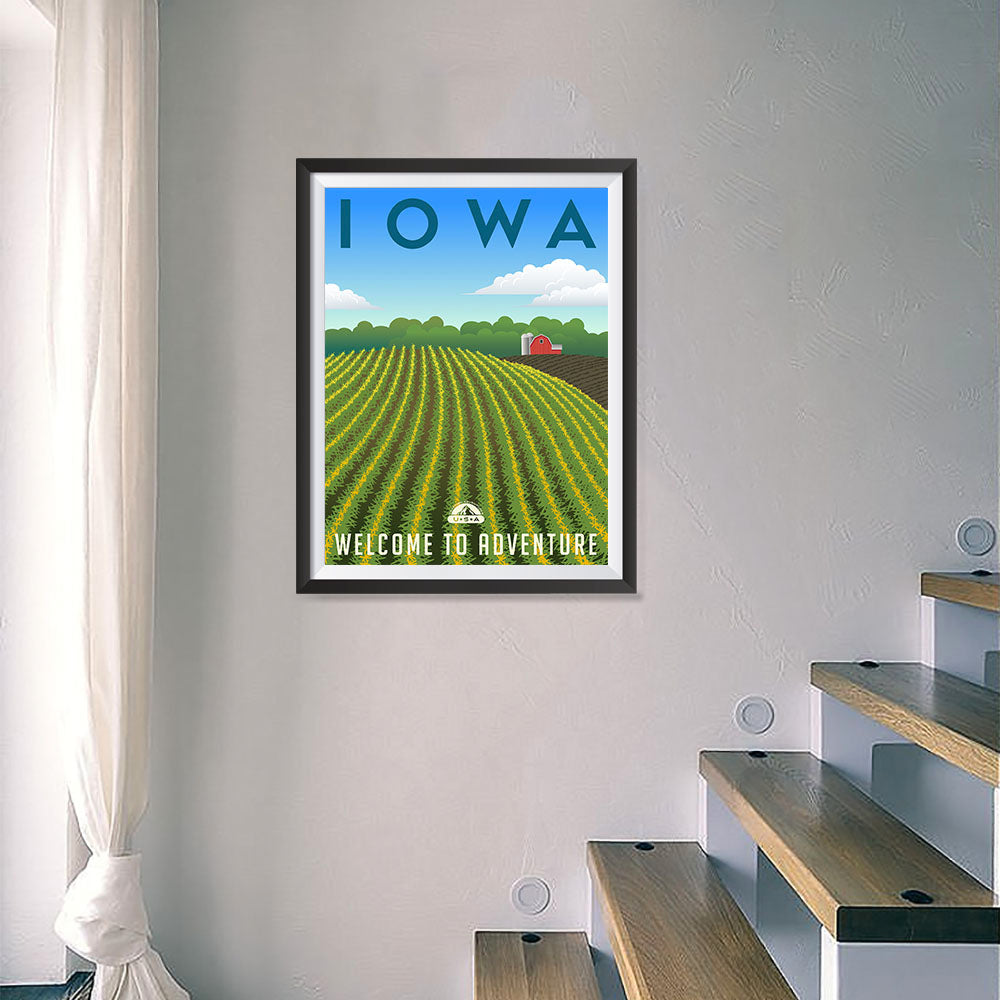 IOWA Retro Travel Poster - EzPosterPrints.com