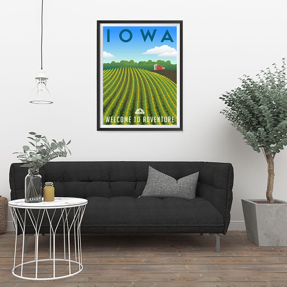 IOWA Retro Travel Poster - EzPosterPrints.com