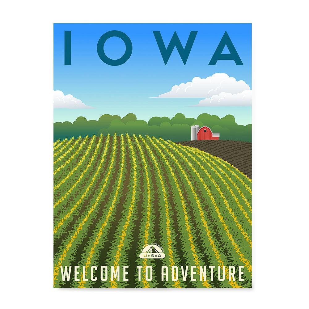 IOWA Retro Travel Poster - EzPosterPrints.com