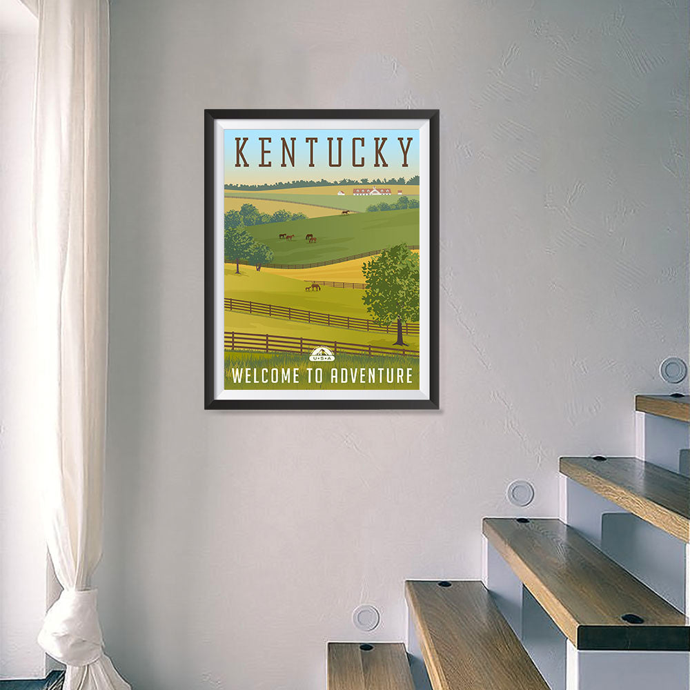 KENTUCKY Retro Travel Poster - EzPosterPrints.com
