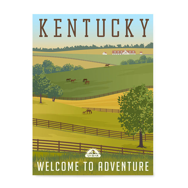 KENTUCKY Retro Travel Poster - EzPosterPrints.com