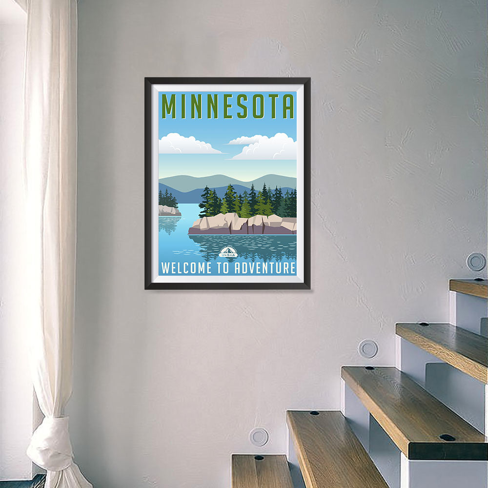 MINNESOTA Retro Travel Poster - EzPosterPrints.com
