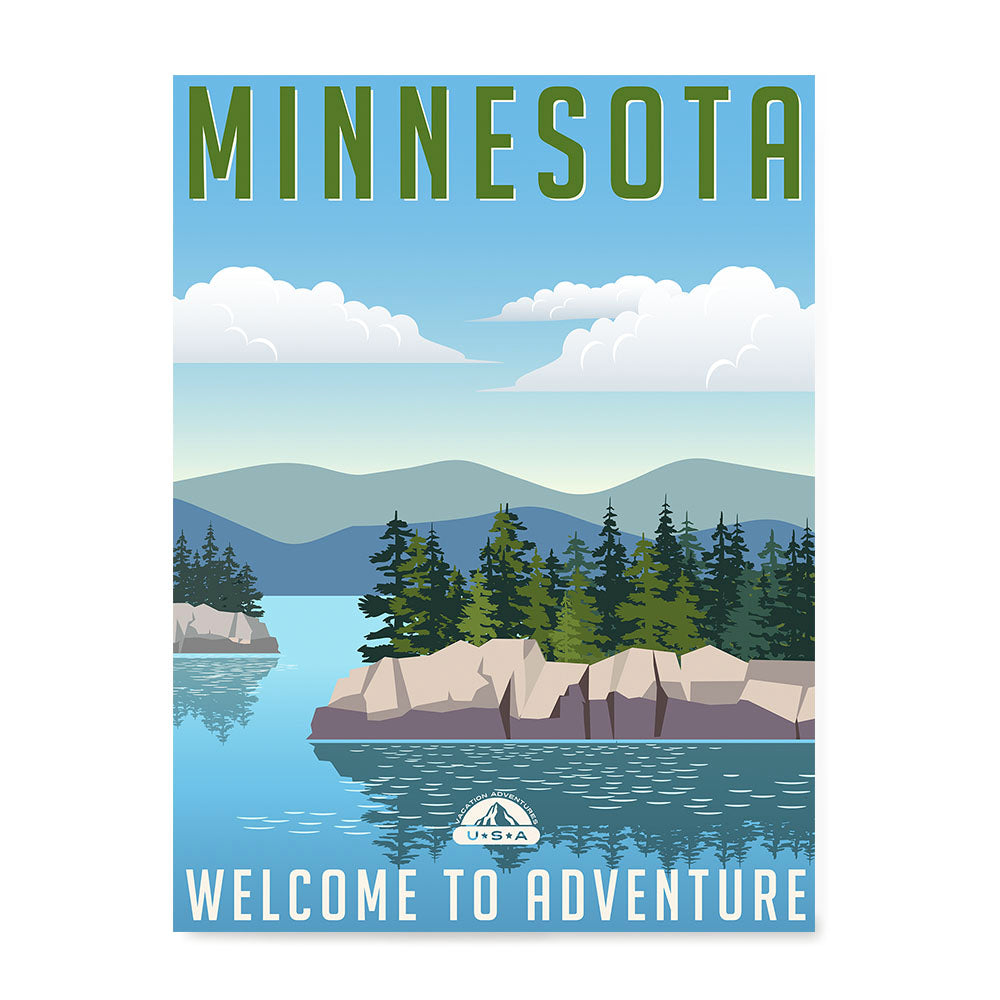 MINNESOTA Retro Travel Poster - EzPosterPrints.com