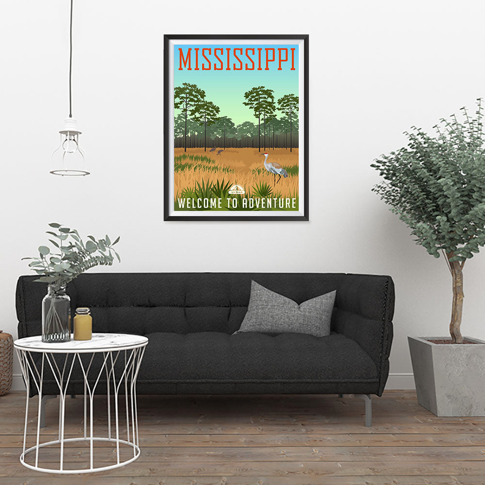 MISSISSIPPI Retro Travel Poster - EzPosterPrints.com