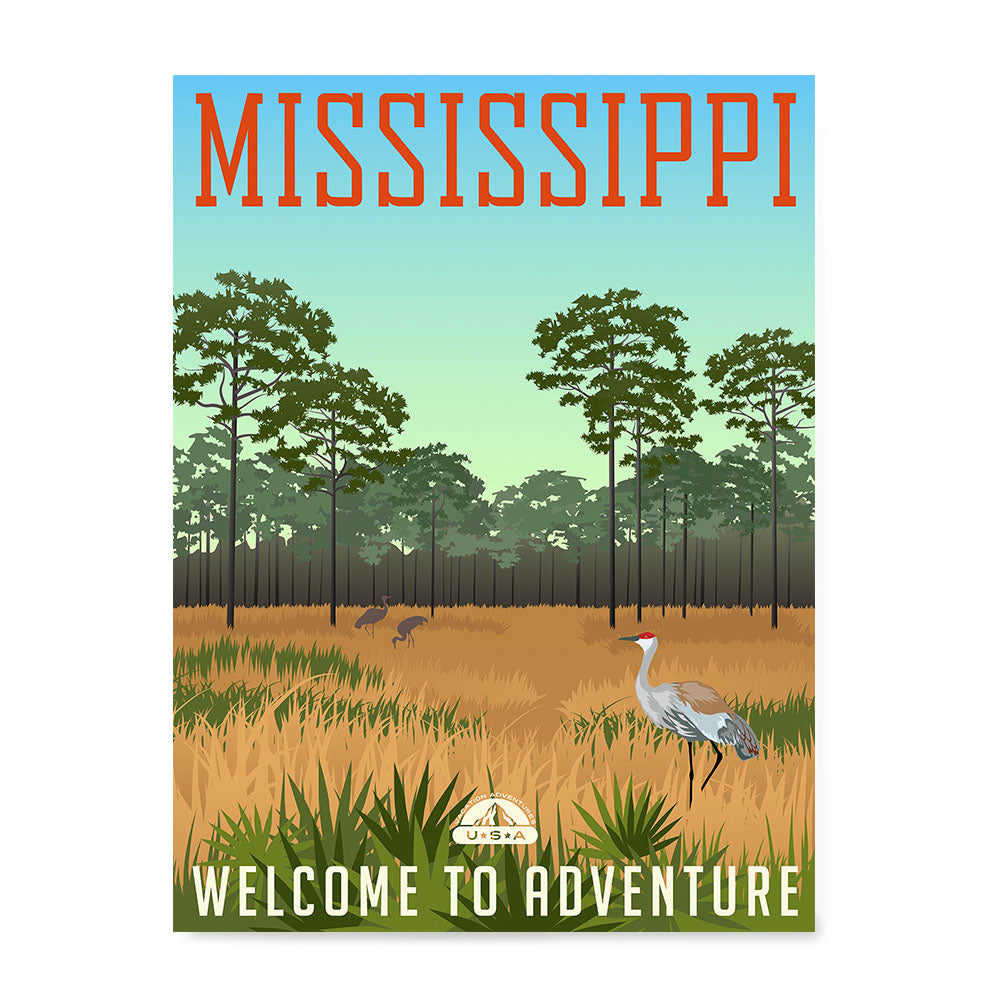 MISSISSIPPI Retro Travel Poster - EzPosterPrints.com